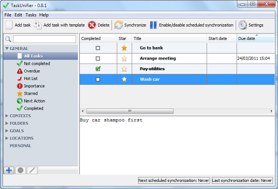 TaskUnifier: To-Do Task Manager And Toodledo Desktop Client
